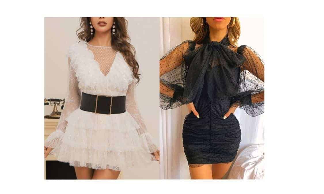 How to rock sheer overlay dress with sleeves 🖤 28 killer looks!