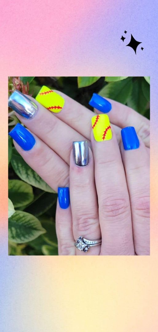 👇🏼15 softball nail designs to get ready for the game!*Simple to elaborate!*