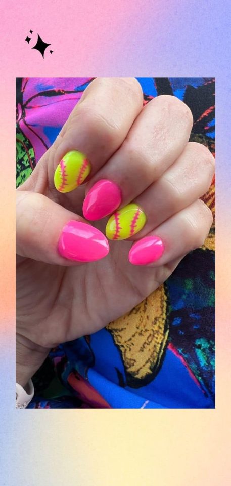 👇🏼15 softball nail designs to get ready for the game!*Simple to elaborate!*