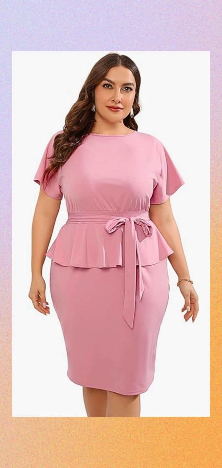 13 plus size peplum dresses with sleeves + 1 useful tool to look good! ️👇🏼