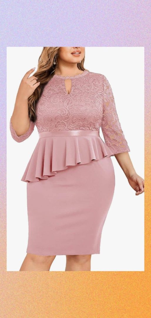 13 plus size peplum dresses with sleeves + 1 useful tool to look good! ️👇🏼