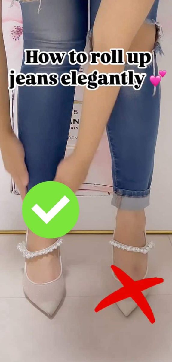 How to roll up long jeans? 5 classy hacks! (Not what you think)🙂‍↔️👇