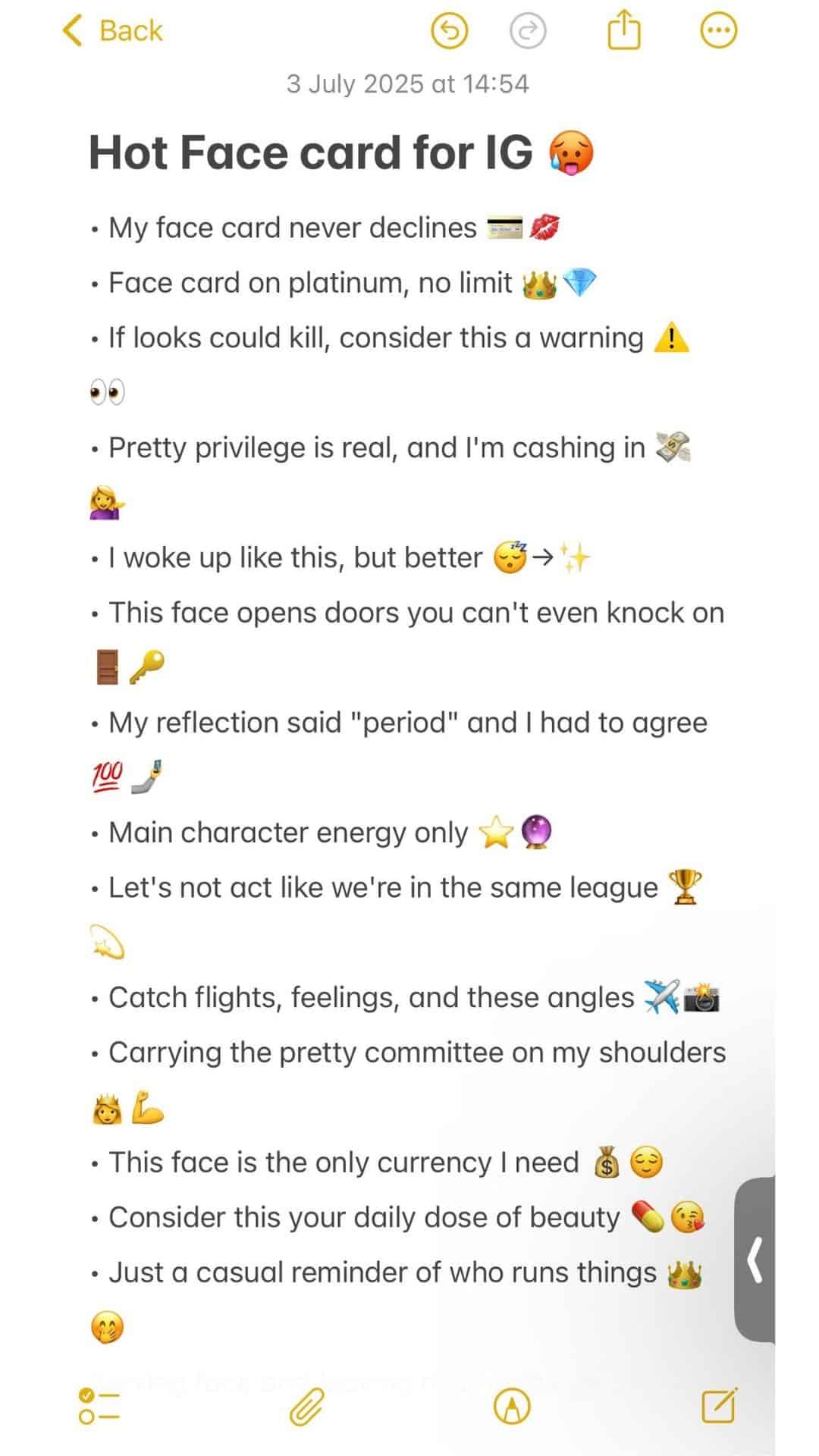 10 HOT Face Card Captions for Instagram
